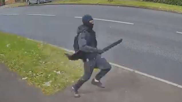 Gang members seen on CCTV running with machetes and gun in Leeds