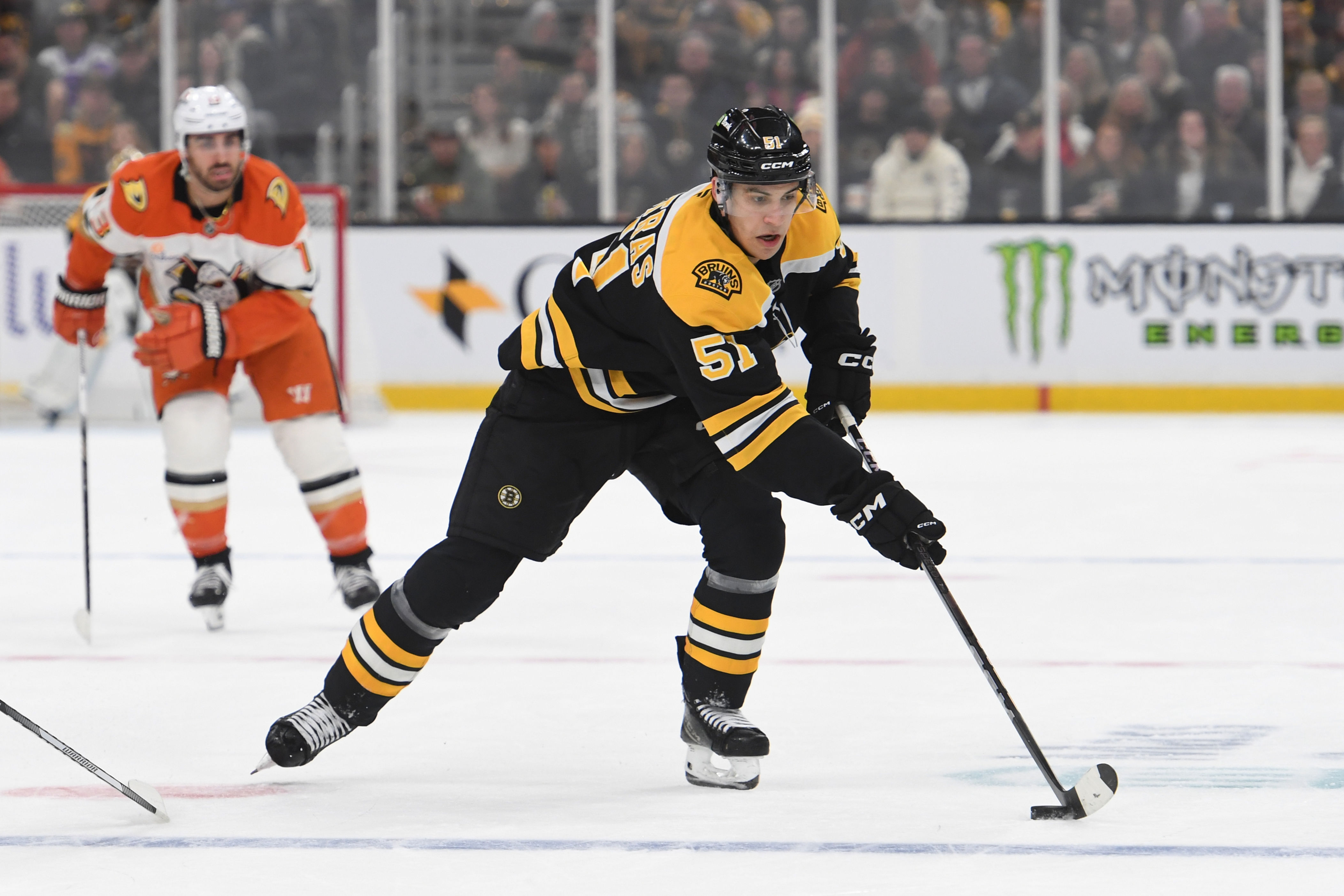 Bruins center Matt Poitras prefers to play left defense in NHL 25
