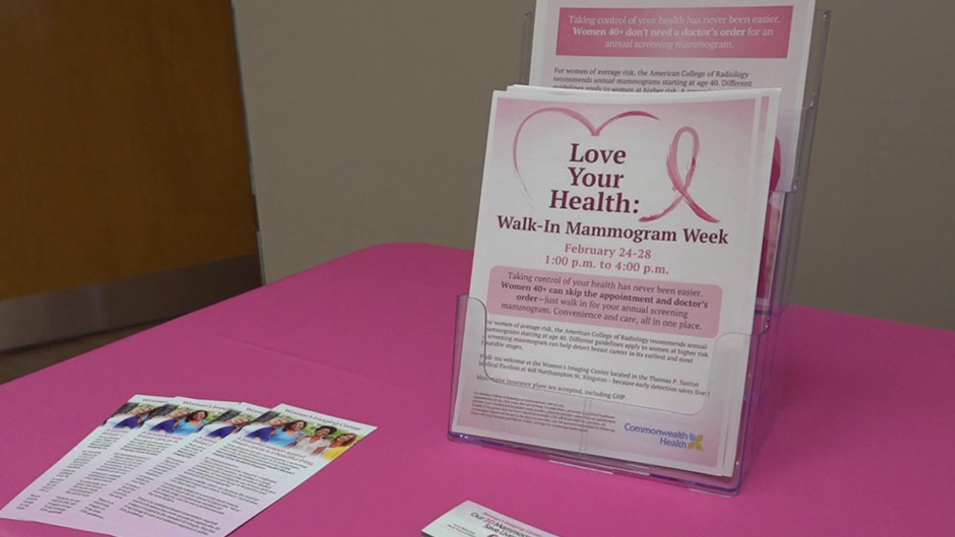 Walk-in mammogram week in Luzerne County