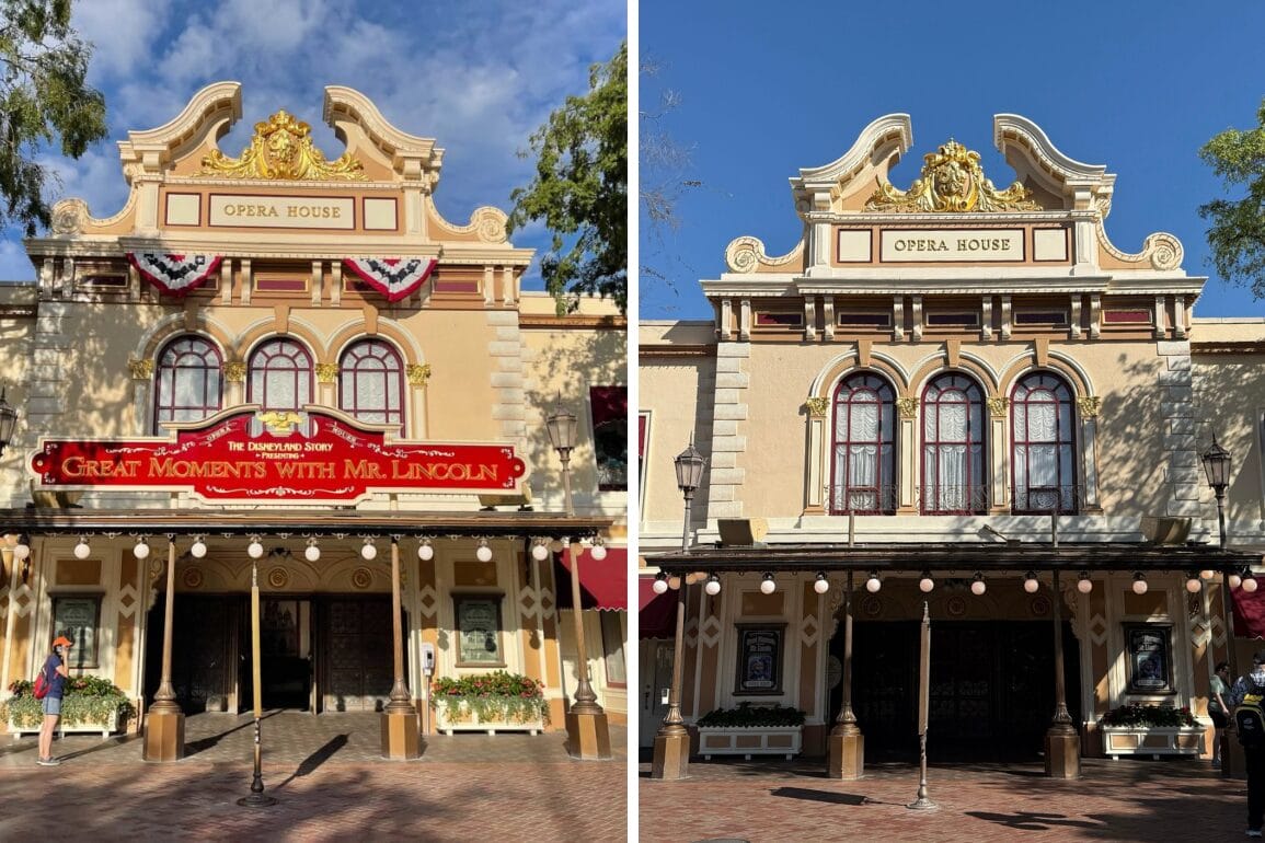 Sign Down at Main Street Opera House in Preparation for New Walt Disney ...