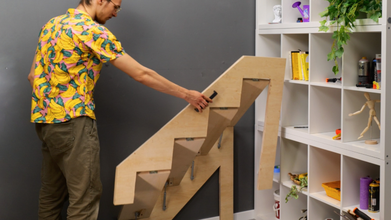 DIY Foldable Staircase. Amazing solution for a small living space!