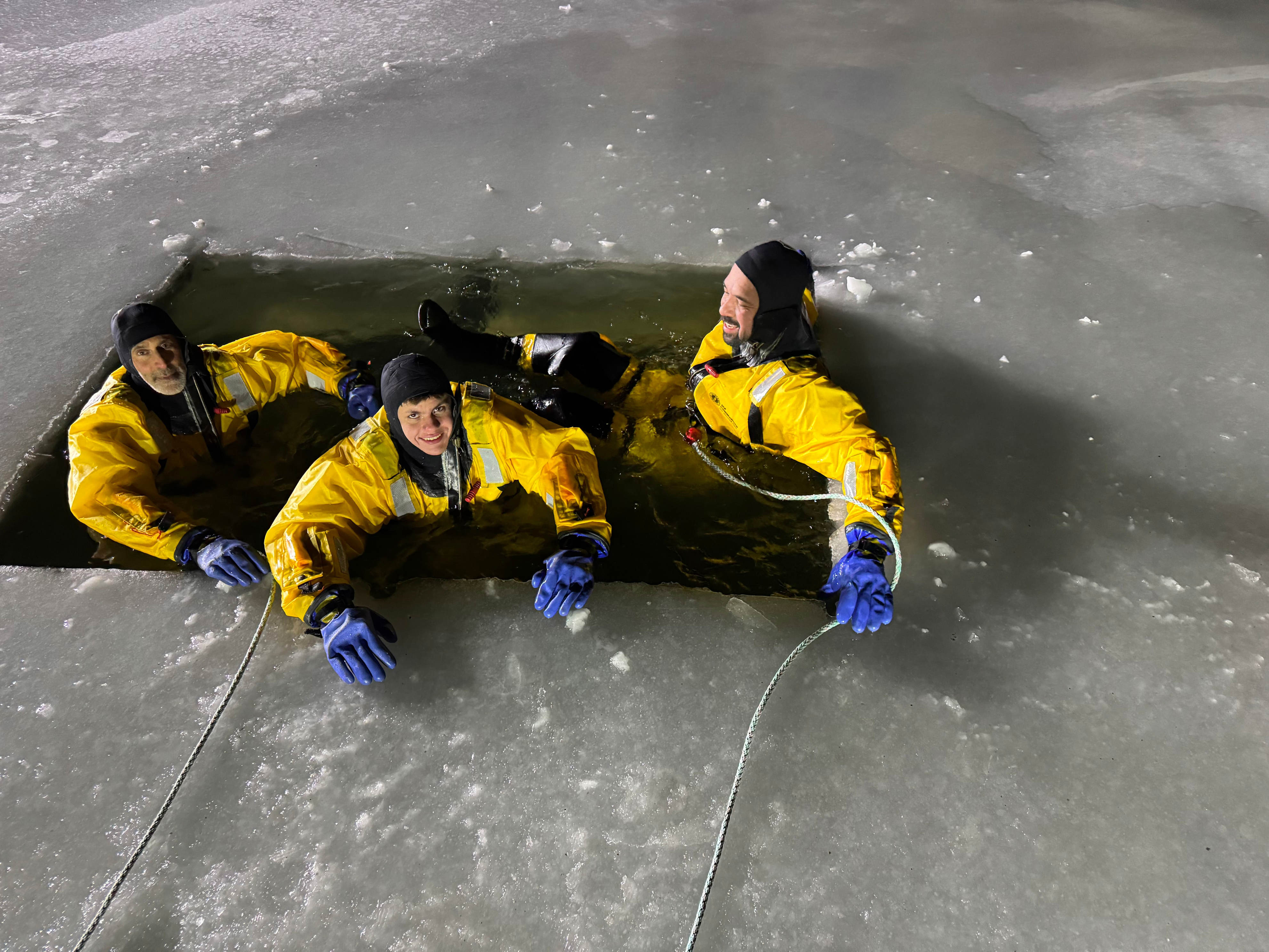 Firefighters Take Advantage Of Frigid Temps To Hone Ice Rescue Skill