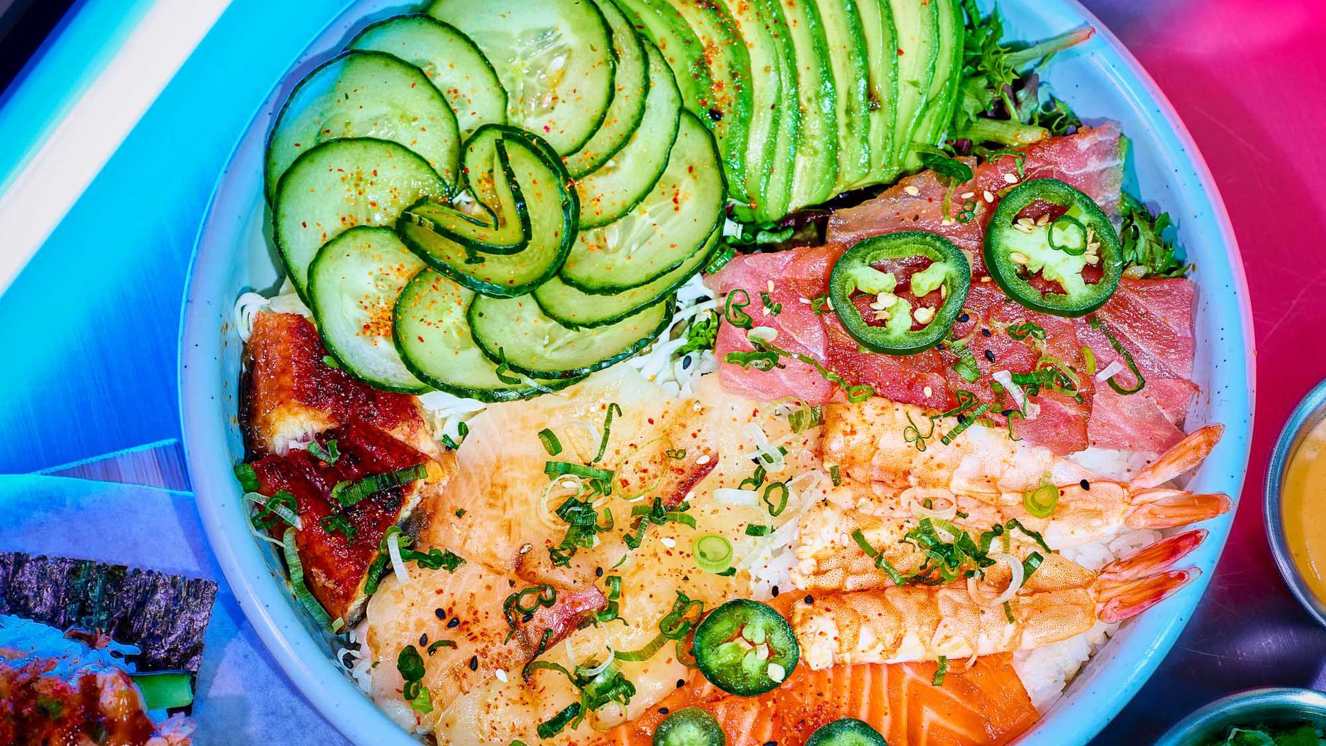 Devour Banh Mi Sushi Rolls Beneath Neon Lights at This Futuristic Asian ...