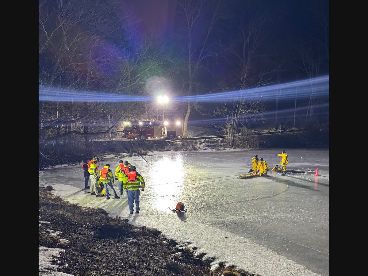 Firefighters Take Advantage Of Frigid Temps To Hone Ice Rescue Skill