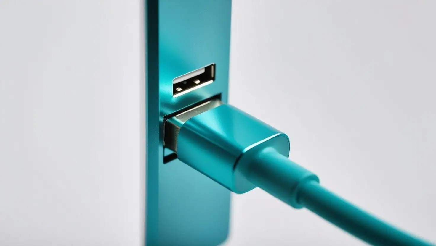 O que significa uma porta USB com a cor azul-petróleo?