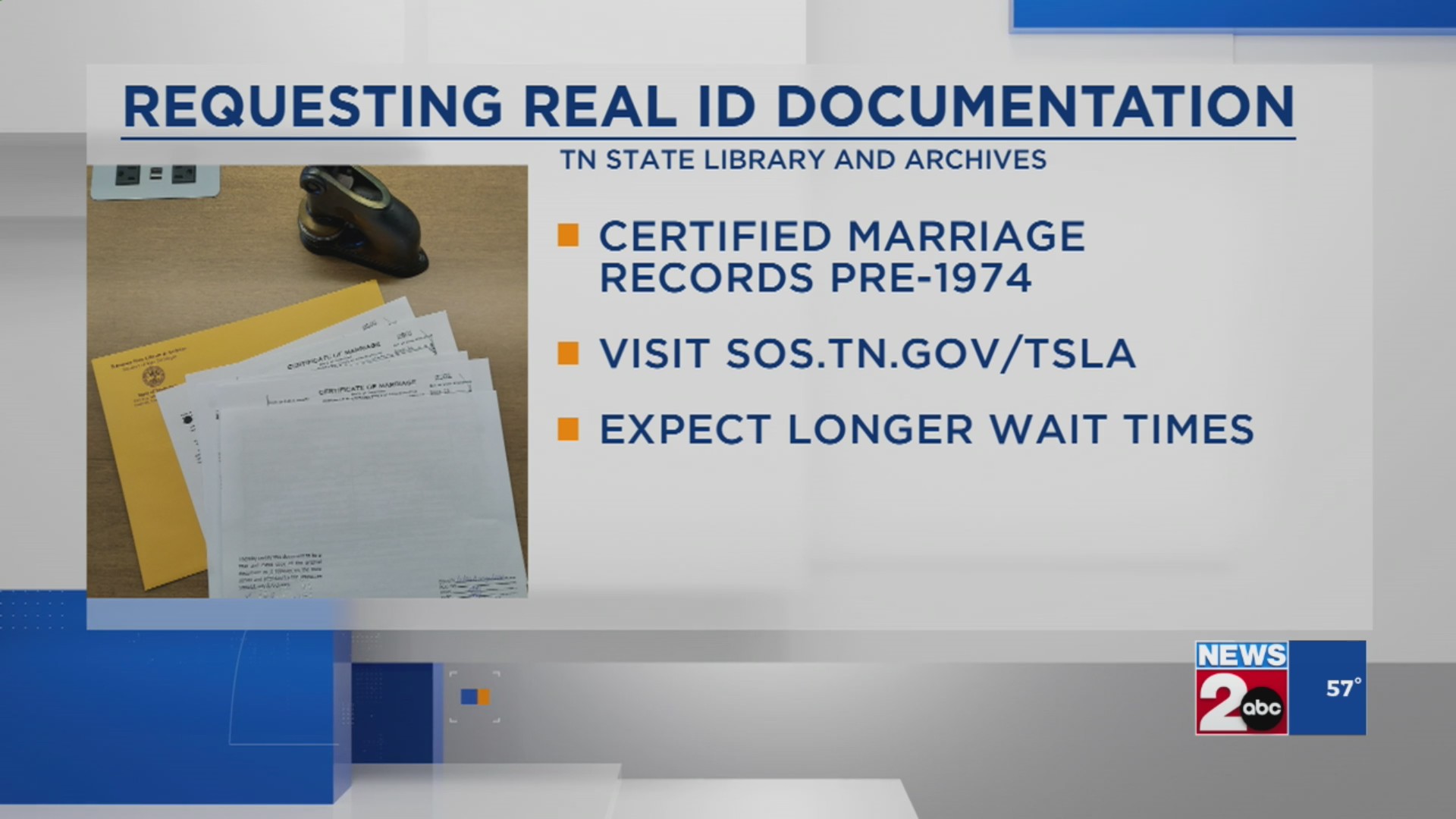 Requesting REAL ID documentation from the Tennessee State Library ...