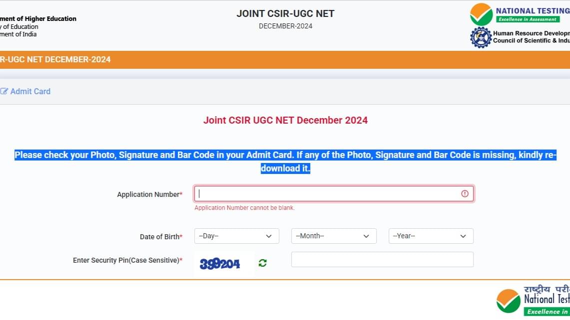 CSIR NET December 2024 Admit Card Released at csirnet.nta.ac.in, Direct ...
