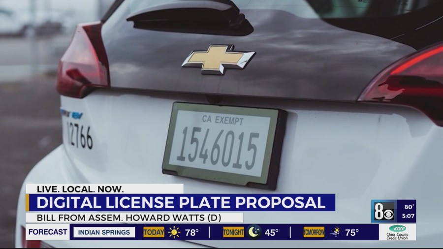 Digital license plates allowed under proposal in the Nevada Legislature