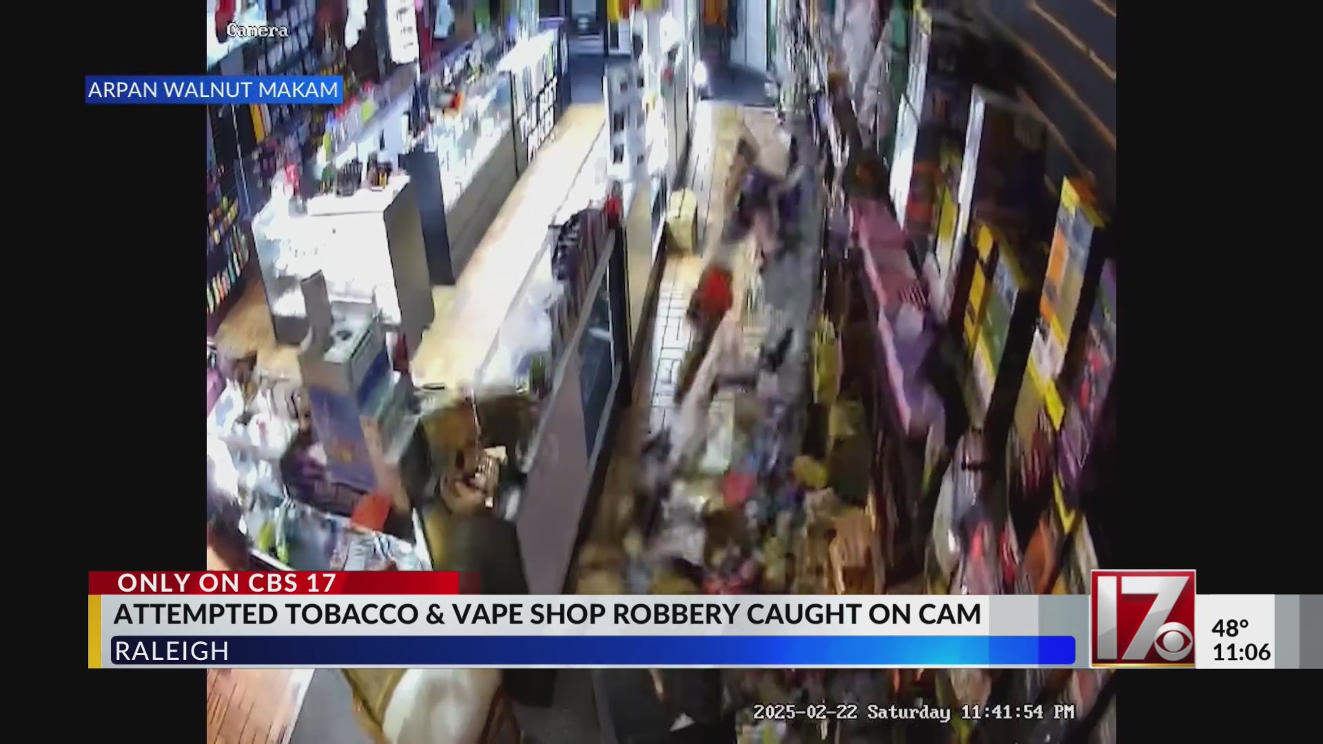 Attempted robbery of Raleigh vape store caught on camera