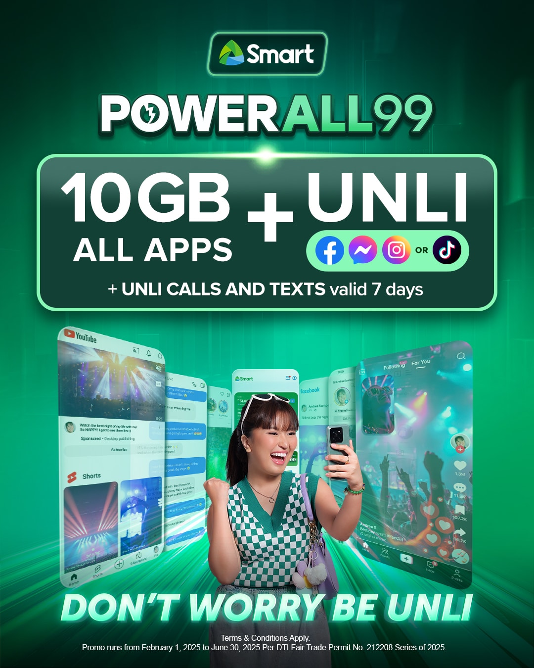 Smart Prepaid’s Power All offers now come with Unli FB or Unli TikTok