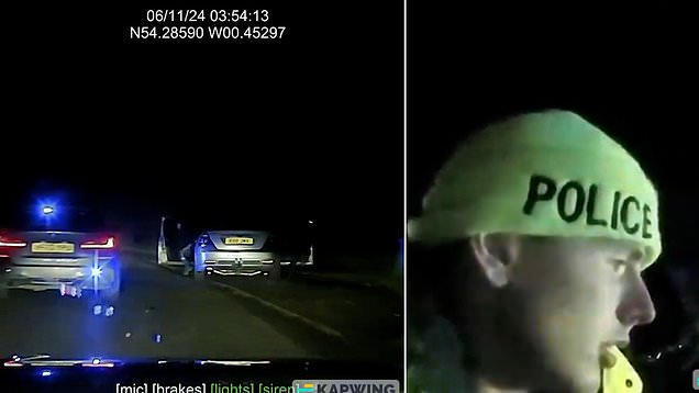 Moment police officers catch criminal hiding in a lake from cops