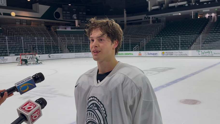 WATCH: Michigan State Hockey F Joey Larson Talks State of the Team, More