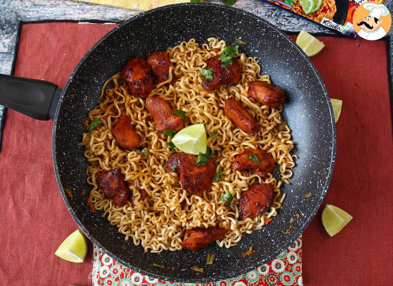 How to cook buldak habanero lime noodles, marinated chicken recipe!