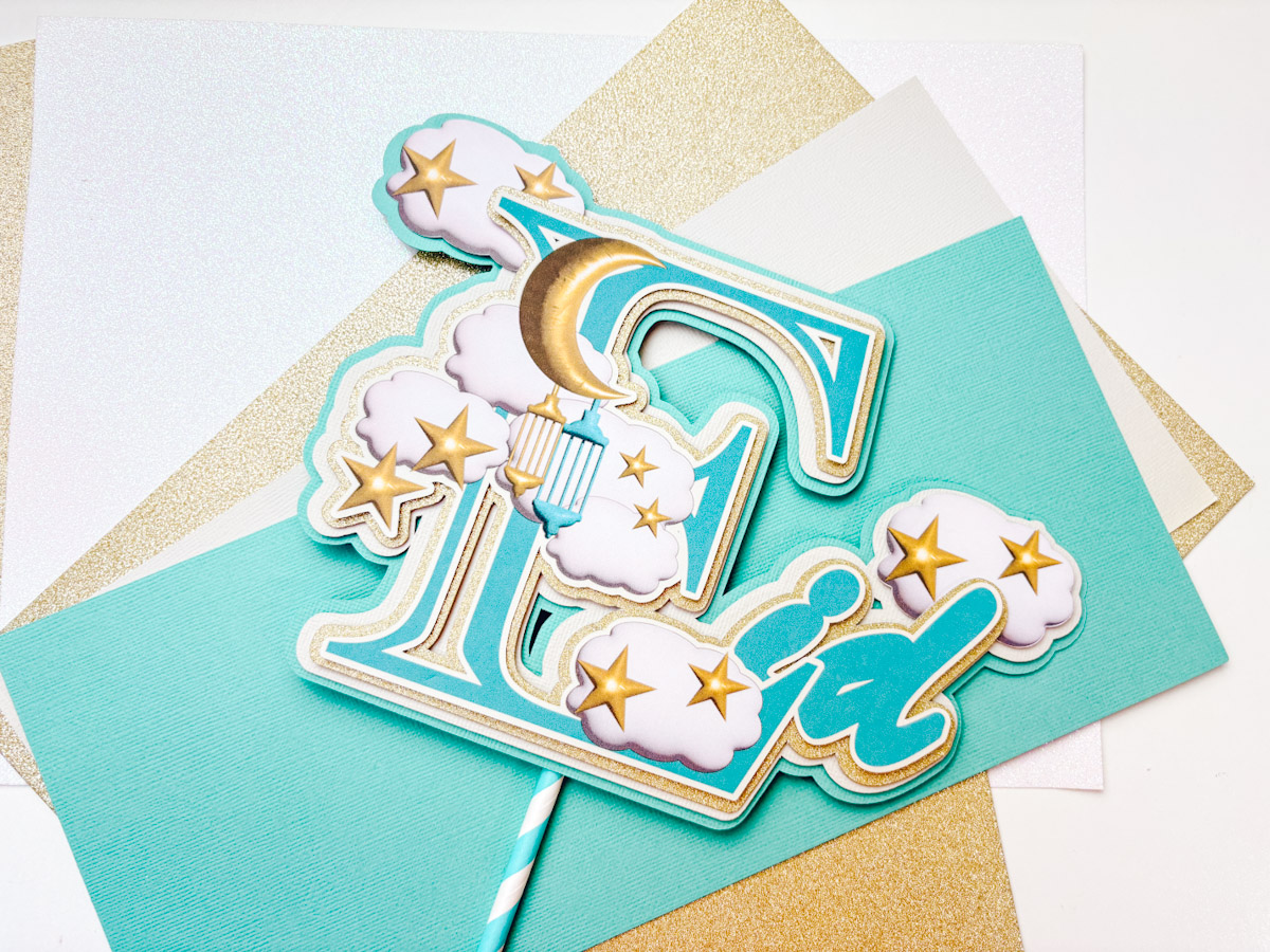 Free 3D Eid Moon and Stars Alphabet and Numbers