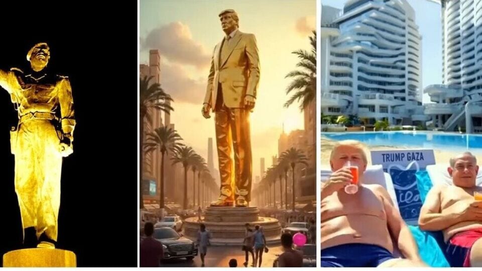 Donald Trump's AI vision of 'Gaza' shows Saddam-like statue, Elon Musk ...