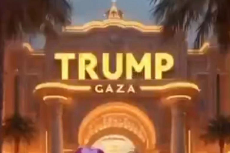 Trump unveils bizarre plan for Gaza in video with bearded belly dancers ...
