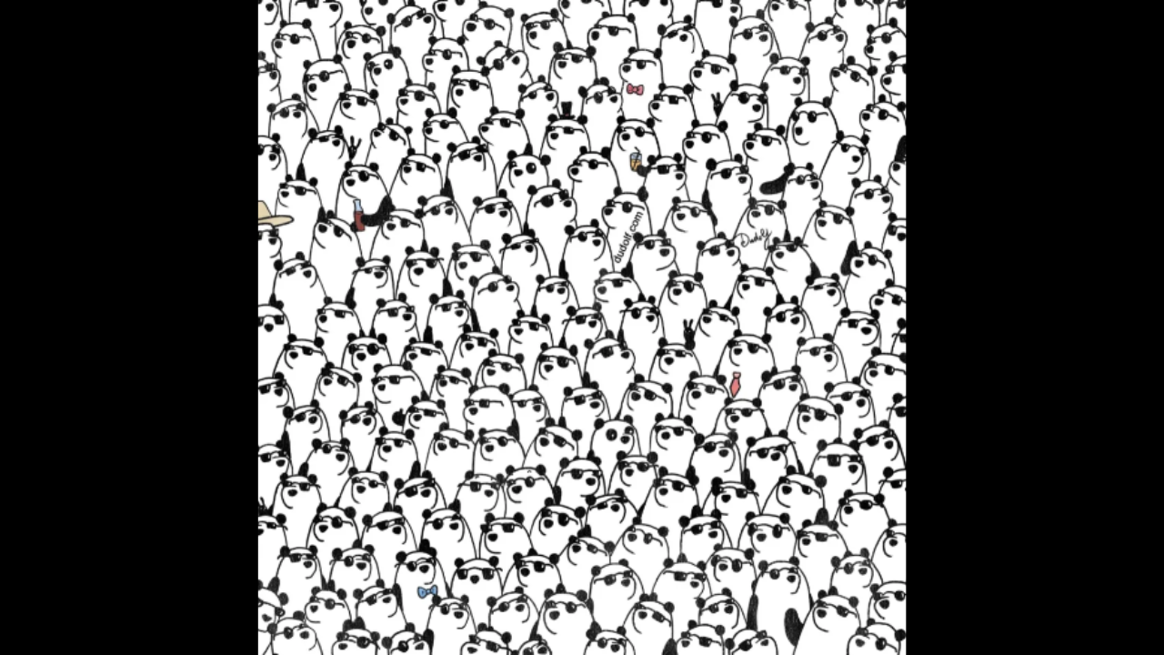 Optical Illusion: Spot The Pandas Without Glasses In under 10 Seconds!