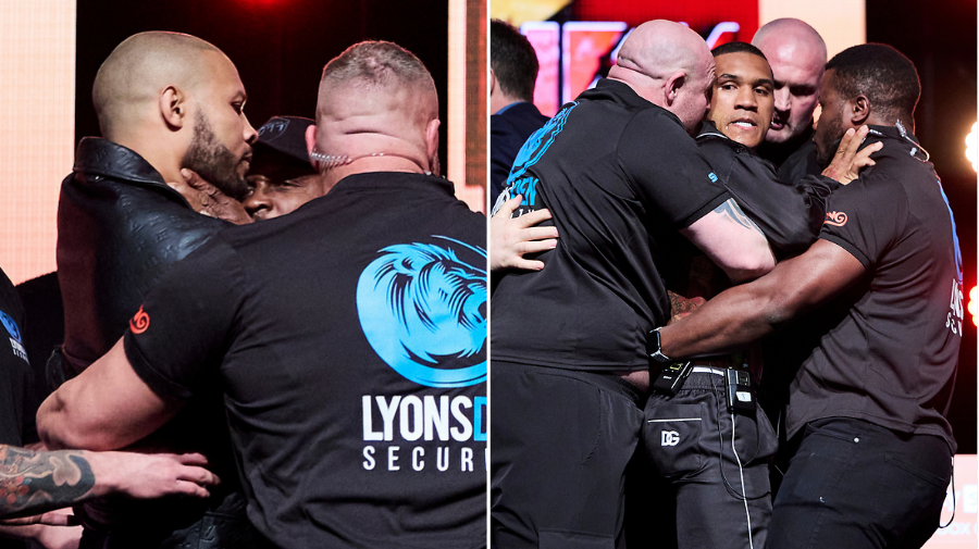 British boxing legend spotted strangling Chris Eubank Jr during Conor Benn chaos