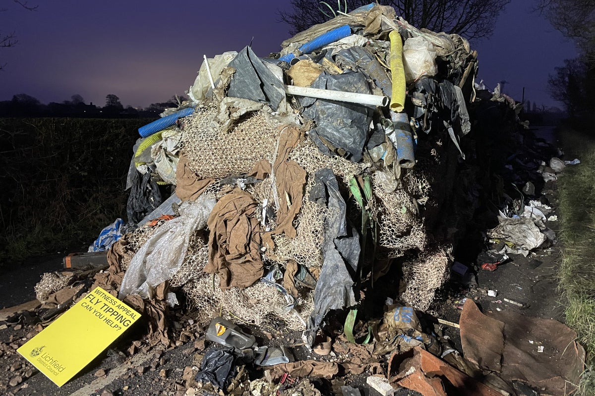 Fly-tipping cases top 1.1 million in 6% rise on previous year, figures show