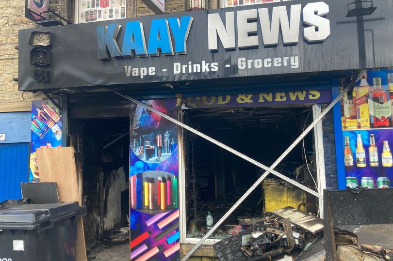 Piles of burned sweets and vapes: Inside fire-wrecked Huddersfield shop