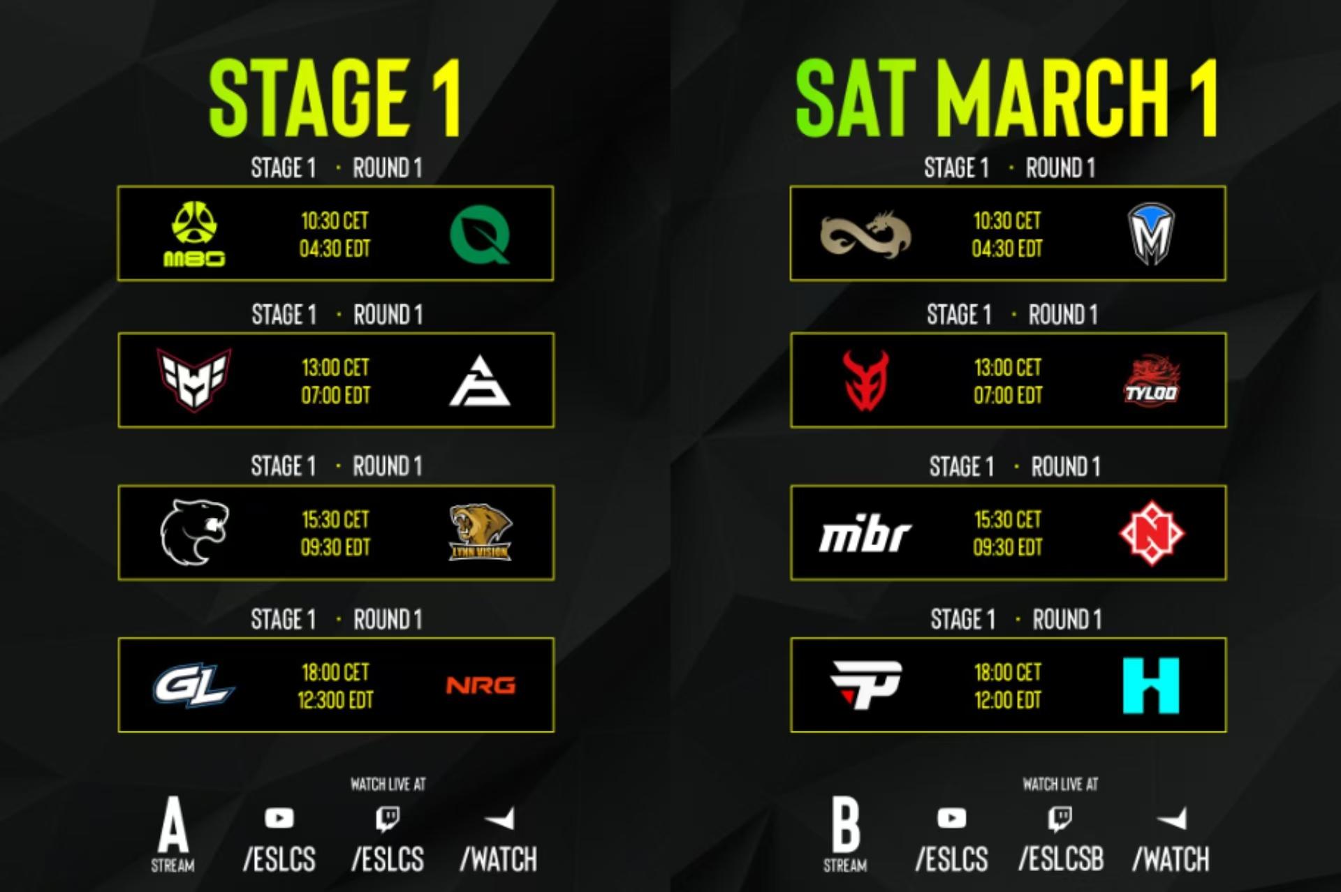 EPL S21入围赛首轮对阵：LVG再会FURIA、TYLOO挑战3DMAX