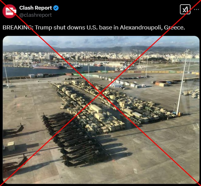 Claim that US will shutter Greek military base is false