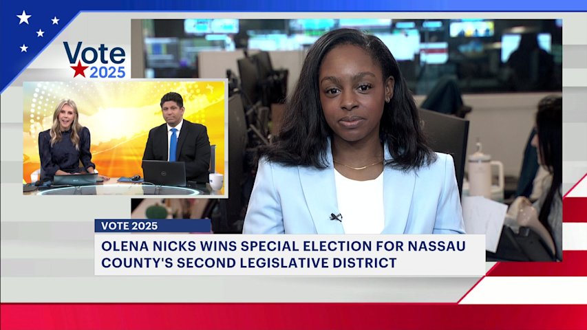 Democrat Olena Nicks speaks to News 12 following win in Second Legislative District