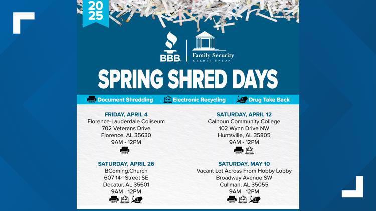 Shred your documents safely at upcoming North Alabama events