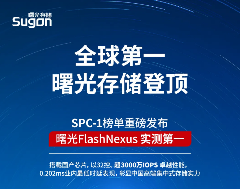 中科曙光 FlashNexus 登顶“存储奥斯卡”SPC-1 基准测评