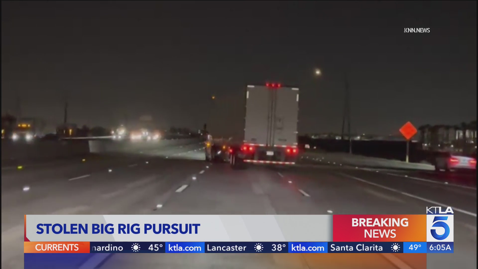 Police chase stolen big rig through multiple Southern California counties