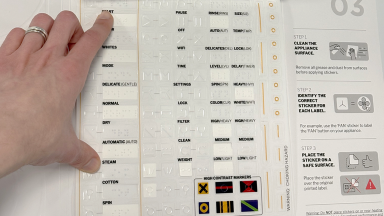 GE's Access Kit uses Braille stickers to help blind users with their ...