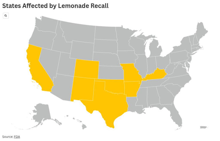Lemonade Recall Update for Eight States as FDA Sets Risk Level