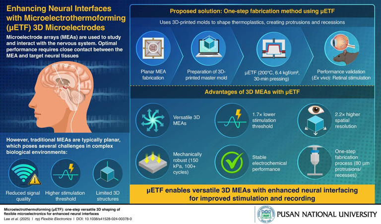 One-step 3D microelectrode technology for neural interfaces developed