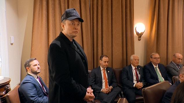 Elon Musk gives speech at first cabinet meeting of new US government