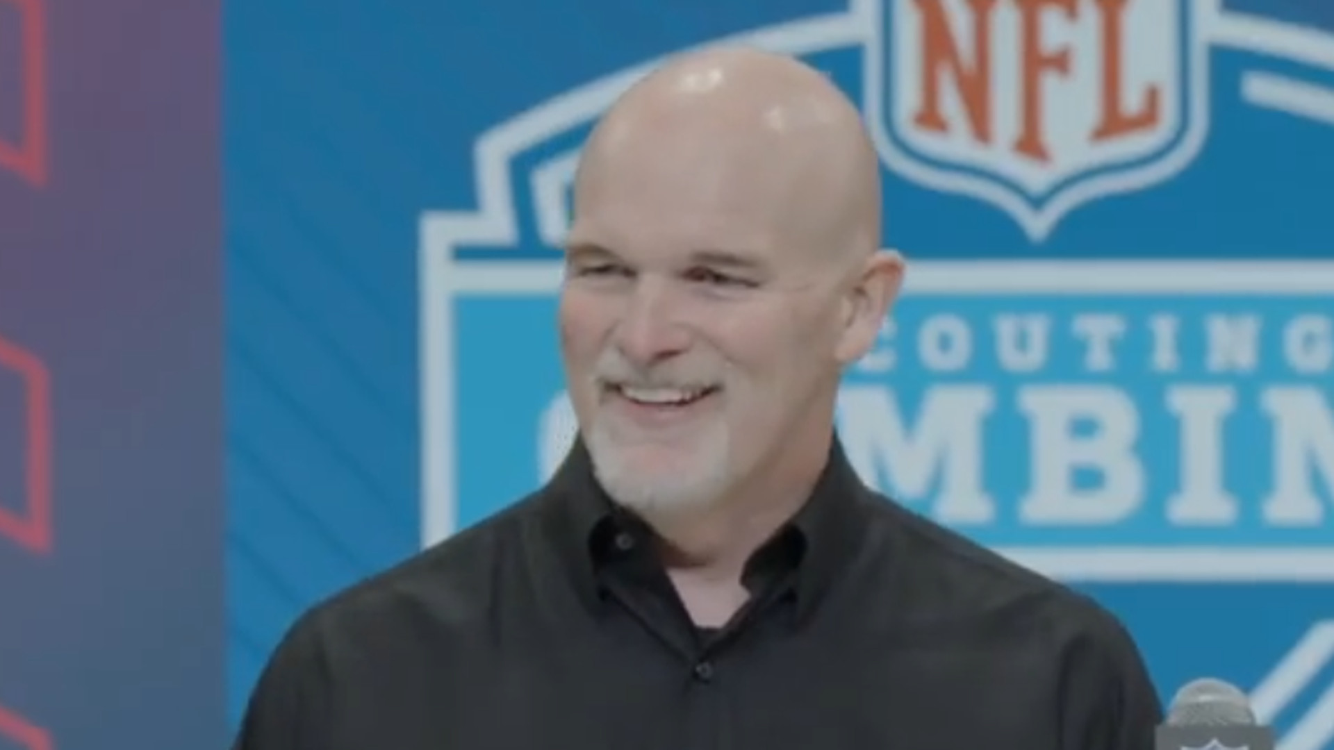 Dan Quinn speaks at the NFL Scouting Combine