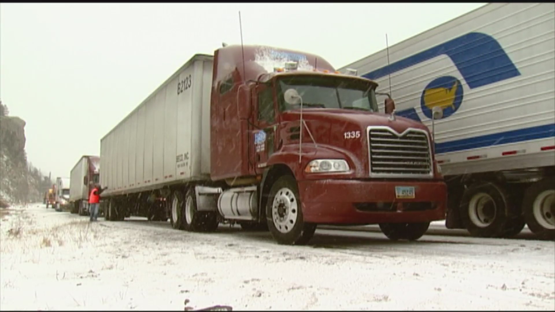 Chain law enforcement along I-70 ensures commercial vehicles travel ...