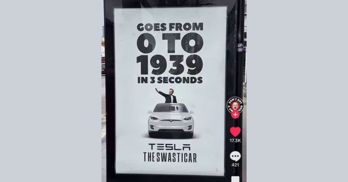 Elon Musk Mocked in Tesla 'Swasticar' Ad