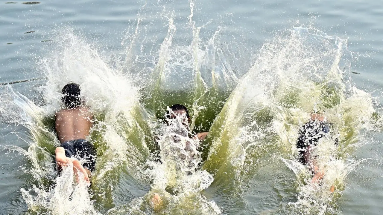 IN PHOTOS Mumbai faces unusual hot weather people take shade and dip in ...