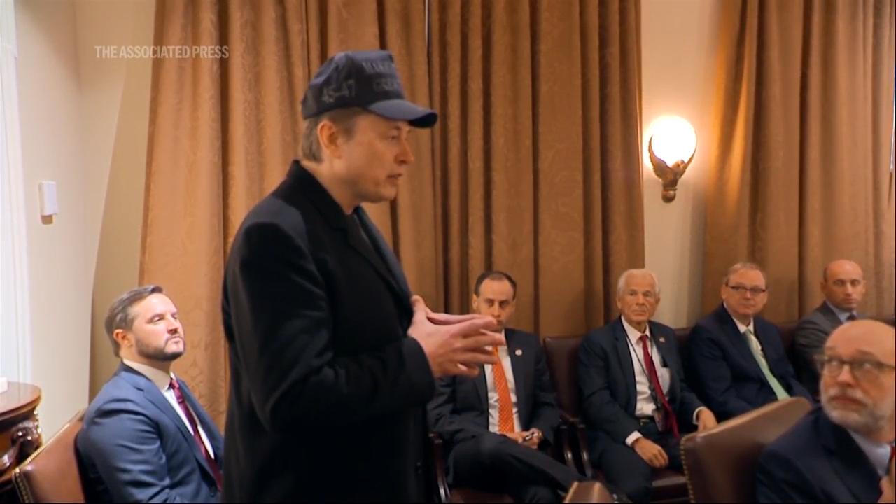 Elon Musk attends Trump's first Cabinet meeting, describes DOGE as ...