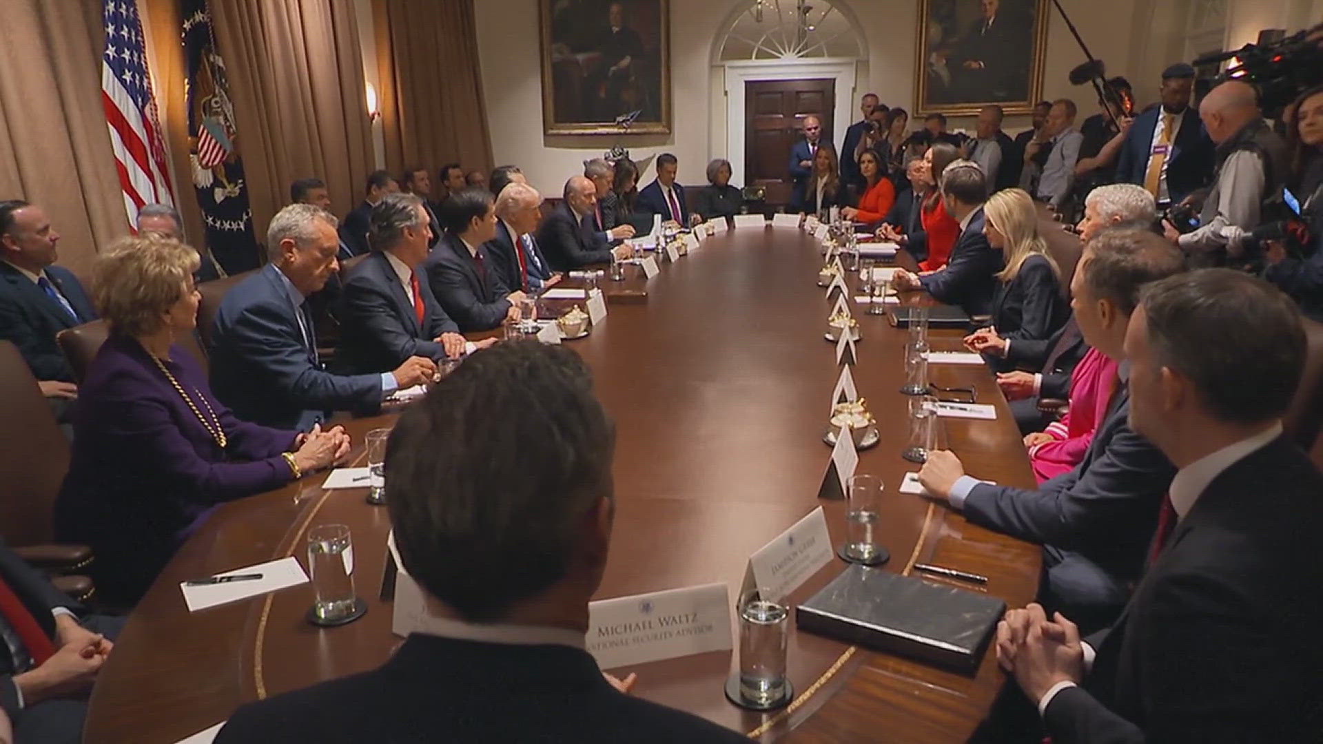 President Trump holds first cabinet meeting of second term