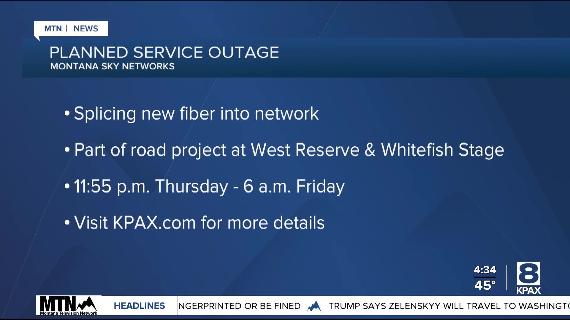 Large fiber outage planned for Northwest Montana