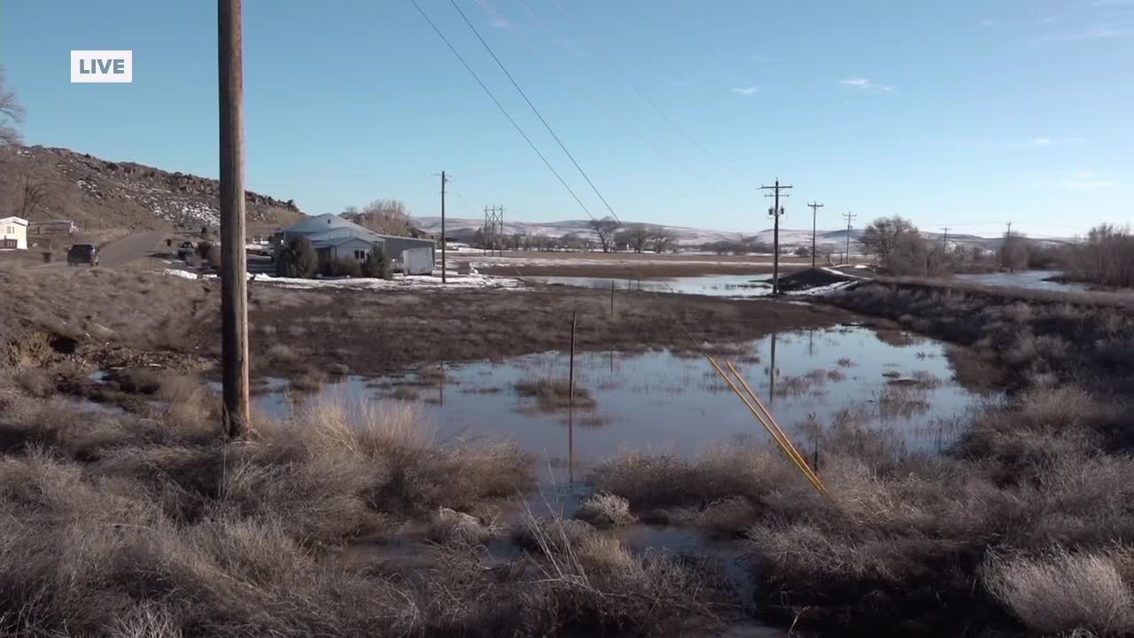 Water begins to recede following flooding from Malheur River