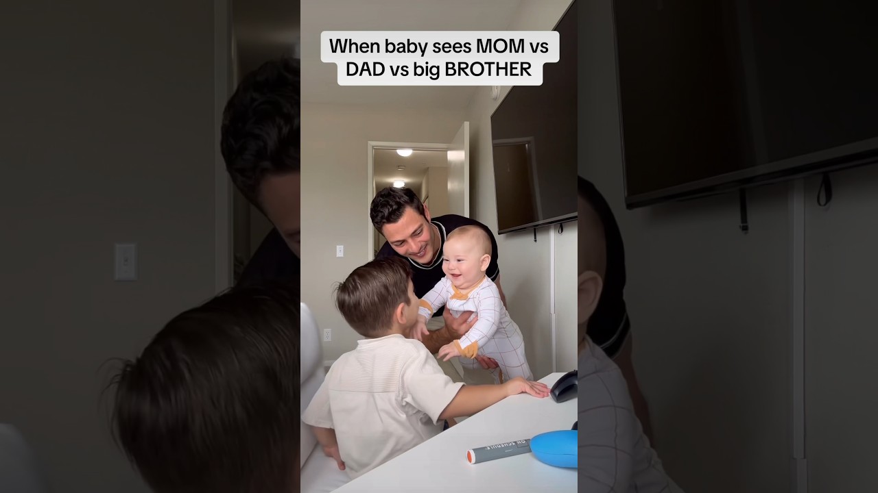 Baby reacts completely differently to Mom Dad and Brother