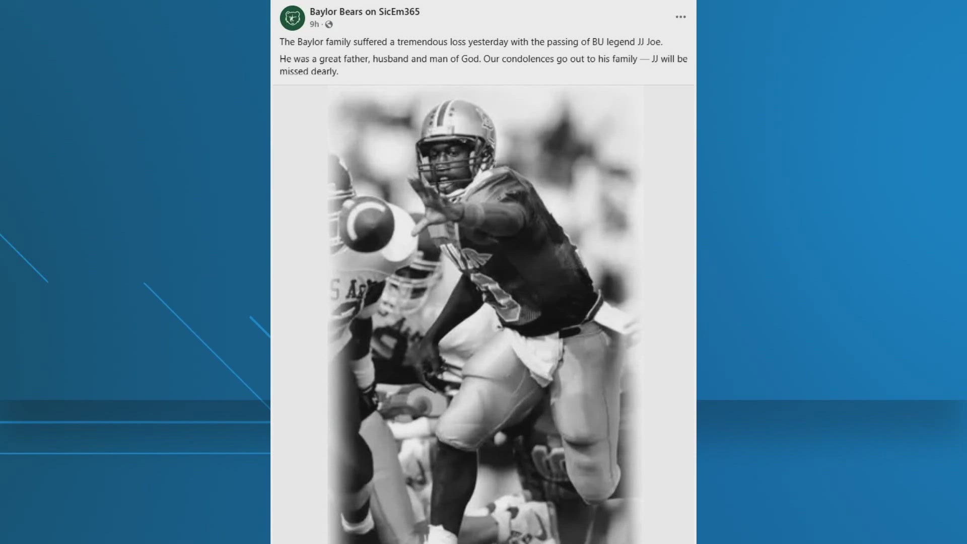 Baylor alum, former football player JJ Joe passed away