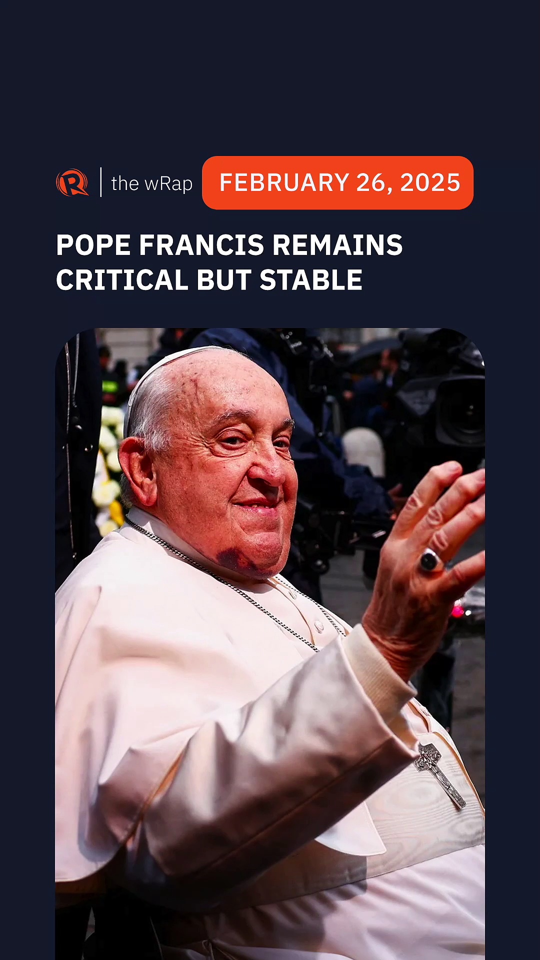 Pope Francis in critical condition for 4th day running, but stable