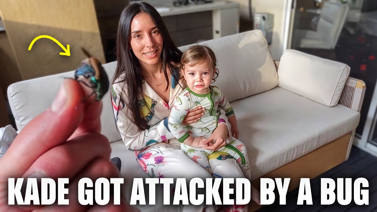This toddler got attacked by a giant bug
