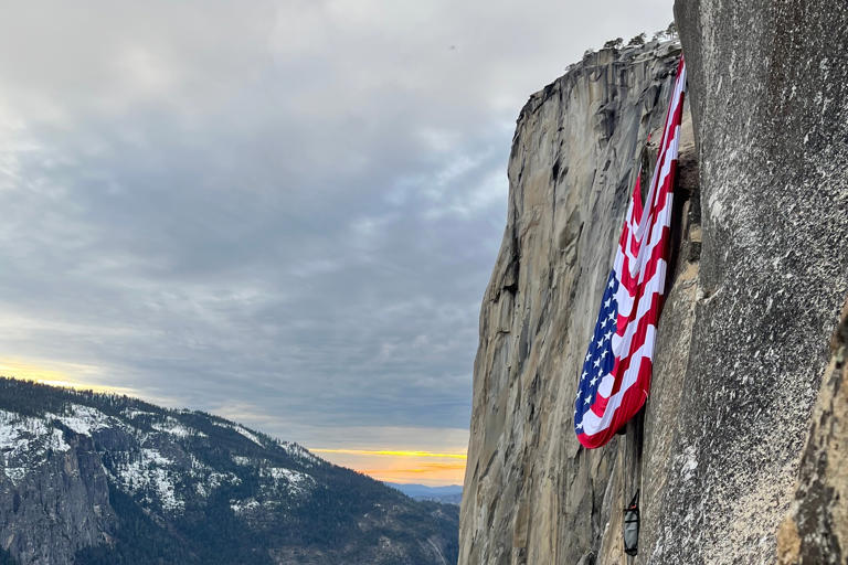 Yosemite climbers hang upside-down flag protesting job cuts: ‘We need help’