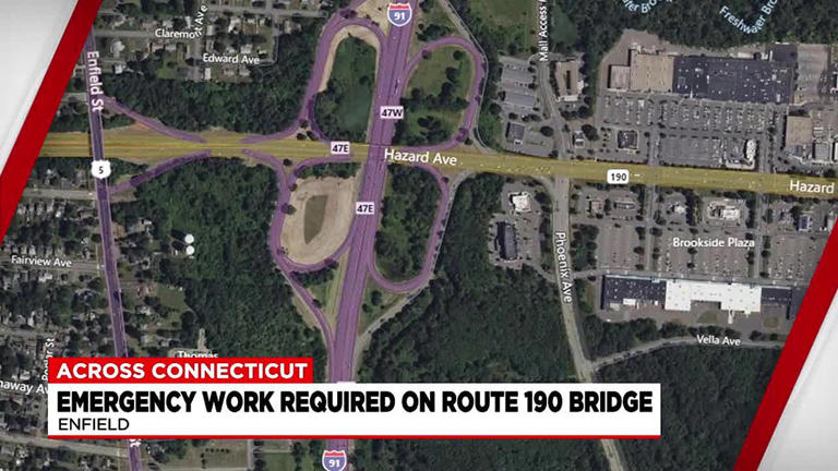 Emergency work to impact Route 190 bridge in Enfield