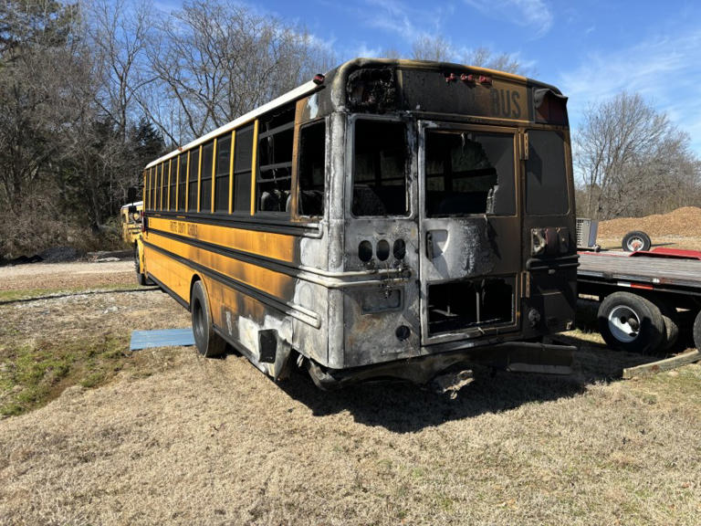 School bus catches fire with students on board after crash on TN highway