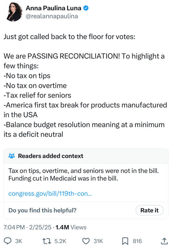 Rep. Anna Paulina Luna Hit with Two Twitter Community Notes for False ...